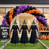 China Halloween Witch Ground Light | 1.3m(H) | 45cm Plug Rod | Glowing Eyes & Sound | Eco-friendly & Waterproof | Home & Commercial | MOQ 500pcs for sale