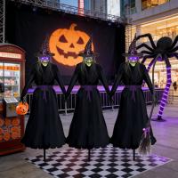 China Halloween Witch Ground Light | 1.3m(H) | 45cm Plug Rod | Glowing Eyes & Sound | Eco-friendly & Waterproof | Home & Commercial | MOQ 500pcs for sale