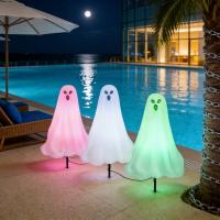 China Halloween Ghost Ground Light | 50cm(H) | 25cm Plug Rod | Glowing Eyes & Color-changing Lights | Eco-friendly & Waterproof | Home & Commercial | MOQ 500pcs for sale