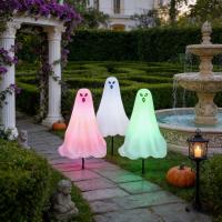 China Halloween Ghost Ground Light | 50cm(H) | 25cm Plug Rod | Glowing Eyes & Color-changing Lights | Eco-friendly & Waterproof | Home & Commercial | MOQ 500pcs for sale