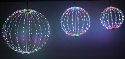 China Christmas foldable ball lights, LED illuminated spherical lights, outdoor European-style landscape lights, spherical garden lights. for sale