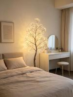 China 6ft LED White Birch Tree Light – Warm White Artificial Light-Up Tree – Decorative Light for Bedroom Vanity – Ambient Lighting for Weddings, Christmas, and Holidays for sale