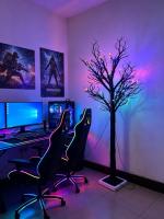 China 6FT LED Black Tree Light with Multicolor Lights, Artificial Spooky Tree Lamp with Bendable Branches, Plug-in Decorative Tree for Home Party Holiday Decoration Indoor Use for sale