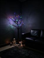 China 6FT LED Black Tree Light with Multicolor Lights, Artificial Spooky Tree Lamp with Bendable Branches, Plug-in Decorative Tree for Home Party Holiday Decoration Indoor Use for sale