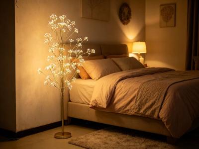 China Golden Crystal LED Tree Light, 6FT Warm White Lighted Artificial Tree Lamp with Bendable Branches, Luxury Golden Trunk Decorative Floor Light for Living Room, Wedding, Holiday Indoor Home Decor for sale