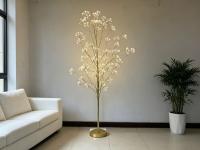 China Golden Crystal LED Tree Light, 6FT Warm White Lighted Artificial Tree Lamp with Bendable Branches, Luxury Golden Trunk Decorative Floor Light for Living Room, Wedding, Holiday Indoor Home Decor for sale