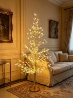 China Gold Dandelion LED Tree Light – Warm white, realistic firework-style tree light featuring bendable branches and a metal base. for sale