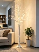 China 6ft Pre-lit White Birch Floor Lamp – Warm White LED Lighted Tree for Home Decor (Customizable) for sale