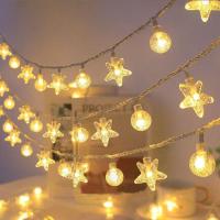 China Multicolor Star Bubble Ball Curtain Lights, LED Fairy String Lights with Two Kinds Pendants, Window Wall Hanging Decor Lights for 【Customizable】 for sale