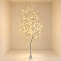 China Ins Aesthetic White Birch Light Tree, Glowing Mini Artificial Tree with Ornaments, Warm Fairy Lights for Bedroom Xmas Decor for sale