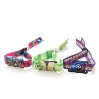 China Cloth Rope Disposable Rfid Wristbands Woven Fabric One Time Use Function for sale