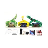 China Cloth Rope Disposable Rfid Wristbands Woven Fabric One Time Use Function for sale