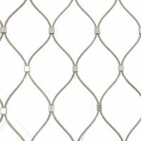 China SS304 / 316 Stainless Steel Wire Rope Mesh With Loops / Knots For Transparent Barriers In Building Construction for sale