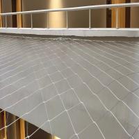 China SS304 / 316 Stainless Steel Wire Rope Mesh With Loops / Knots For Transparent Barriers In Building Construction for sale