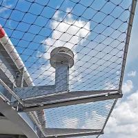 China SS304 / 316 Stainless Steel Wire Rope Mesh With Loops / Knots For Transparent Barriers In Building Construction for sale