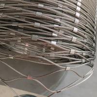 China 100×100mm Large Stainless Steel Rope Mesh Netting For Stadium And Bridge Anti Throwing for sale