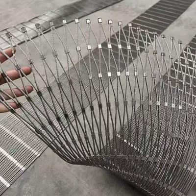 China Highly Corrosion Resistant 316L Stainless Steel Wire Rope Mesh For Swimming Pool And Hot Spring Area Fencing for sale