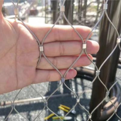China 100×100mm Large Stainless Steel Rope Mesh Netting For Stadium And Bridge Anti Throwing for sale
