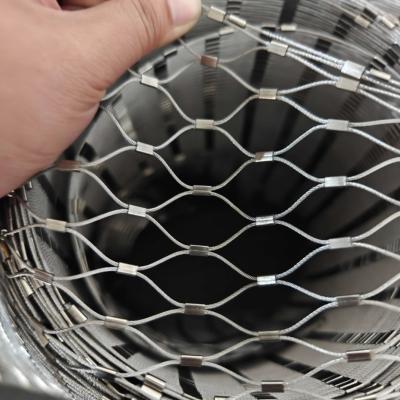 China Knotted Flexible Stainless Steel Wire Rope Mesh  304 / 316 For Balcony Safety Net for sale