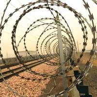China Stainless Steel 304 Concertina Razor Wire High Security Spiral Barrier For Border Protection for sale