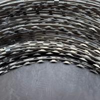 China High Tensile Steel BTO-30 Concertina Barbed Wire Galvanized Blade Coil For Factory Fencing for sale
