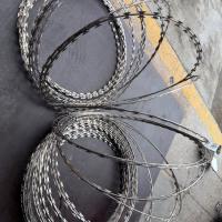 China CBT-65 316 Stainless Steel Coil Razor Wire / Marine Grade Spiral for Port Facility for sale