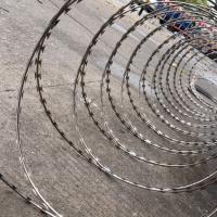 China BTO-22 Galvanized Razor Wire Anti Climb Concertina Coil For Prison Fence for sale