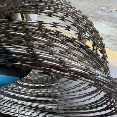 China 304 Stainless Steel Concertina Flat Wrap / Rustproof Barrier for Coastal Security for sale