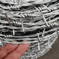 China Heavy Duty Galvanized Barbed Wire, Double Strand Farm Fencing 500m Roll for sale