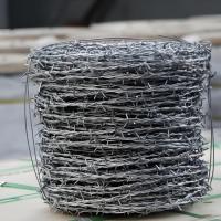 China 13 X 14 BWG Electro Galvanized Barbed Fencing Wire Double Strand Farm Fencing 100m – 500m for sale