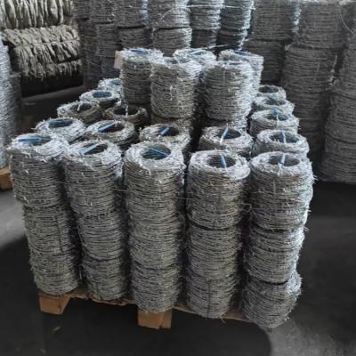 China Galvanized Steel Barbed Wire, 12.5x12.5 BWG Double Strand for Residential Perimeter Security – 100m for sale
