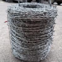 China Reverse Twist Barbed Wire 14 X 14 BWG Galvanized Double Strand Prison Fence 4 Inch Barb for sale
