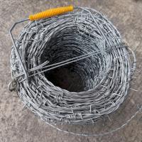 China 304 Stainless Steel Barbed Wire Double Strand 12 X 12 BWG Security Fencing Wire 500m Roll for sale