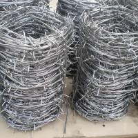 China Single Strand Barbed Wire 15 x 15 BWG Galvanized Lightweight Fence Wire 4 Inch Barb for sale