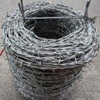 China 304 Stainless Steel Barbed Wire Double Strand 12 X 12 BWG Security Fencing Wire 500m Roll for sale