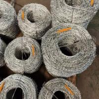 China Anti Climb Barbed Wire, 14x14 BWG Hot Dipped Galvanized Double Strand for Prison Wall Top and High Security Fence – 100m for sale