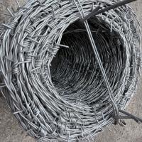 China Anti Climb Barbed Wire, 14x14 BWG Hot Dipped Galvanized Double Strand for Prison Wall Top and High Security Fence – 100m for sale