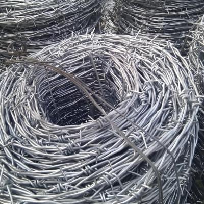 China 13 X 13 BWG Galvanized Barbed Wire Double Strand Standard Farm Fencing Wire 250m Roll for sale