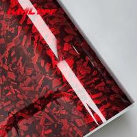 China PET FORGED CARBON FIBER RED GLOSSY WRAPPING VINYL FILM for sale