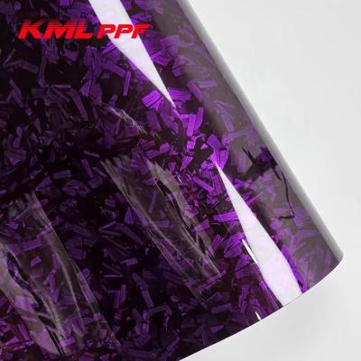 China DECORATION WRAPPING FILM PET FORGED CARBON FIBER PURPLE for sale