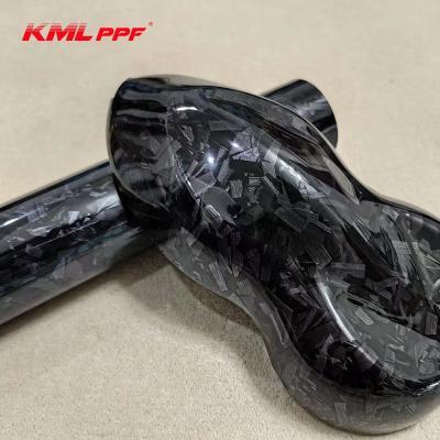 China PET Forged Carbon Fiber Black air Bubble Free Wrapping Vinyl Carbon Fiber for sale