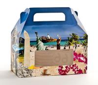 China Horizontal Beach Design Window Candy Totes Candy Boxes Protective Varnish for sale