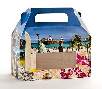 China Horizontal Beach Design Window Candy Totes Candy Boxes Protective Varnish for sale