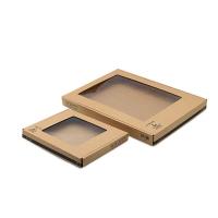 China kraft paper Shoe Packaging Box Shipping Mailer Box With Pvc Window for sale