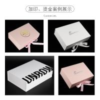 China Flat Folding Magnetic Shoe Storage Box Corrugated Board with ribbon for sale