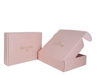 China Custom Logo Pink Corrugated Mailer Cardboard Paper Packaging Mailing Postal Shipping Box for sale