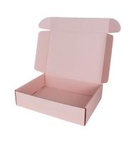 China Custom Logo Pink Corrugated Mailer Cardboard Paper Packaging Mailing Postal Shipping Box for sale