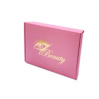 China Custom Logo Pink Corrugated Mailer Cardboard Paper Packaging Mailing Postal Shipping Box for sale