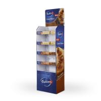 China cardboard pop up display stands 4 layers small cardboard displays biscuit chocolate cardboard floor display racks for sale