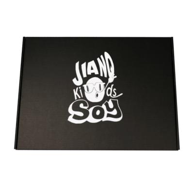 China Black Shipping Corrugated Cardboard Shipping Box Foldable Paper Printing for sale